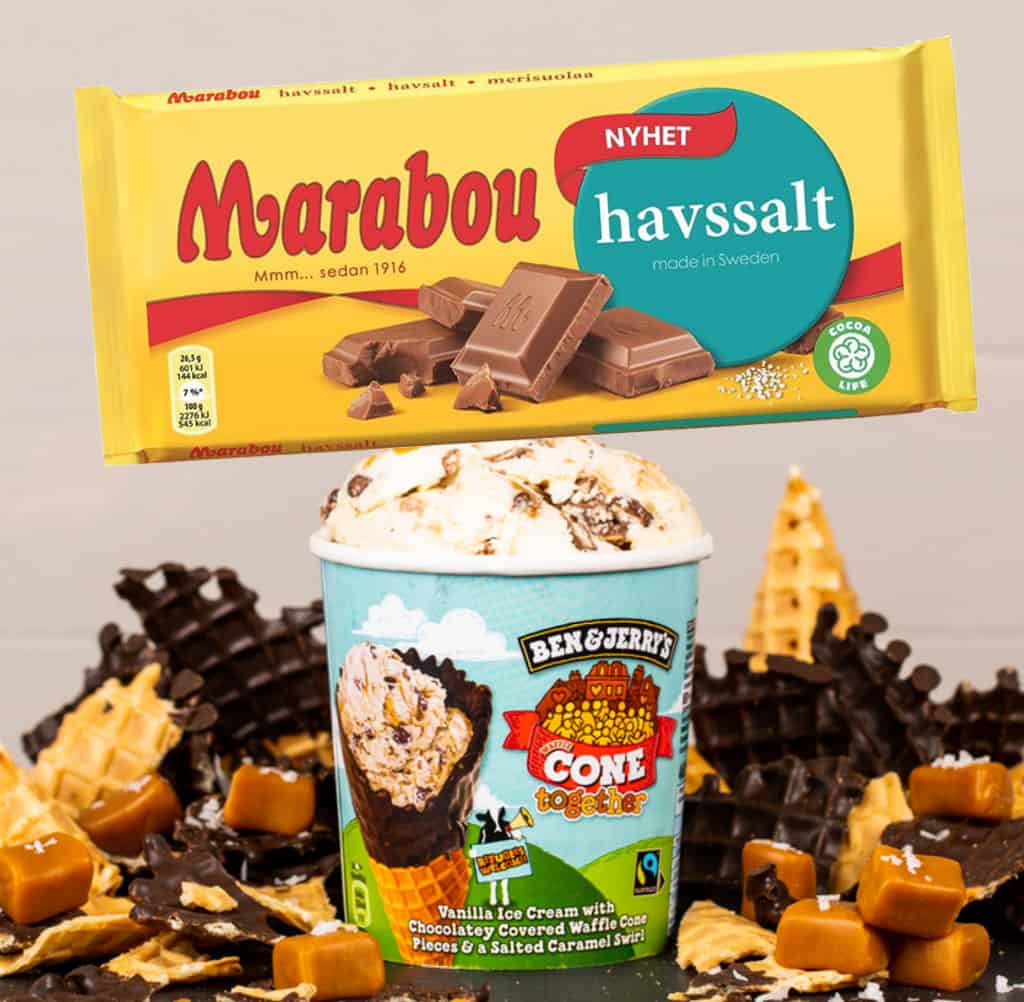 Nyhet: Marabou Havssalt och Ben & Jerry's Cone Together - Sockerbiten